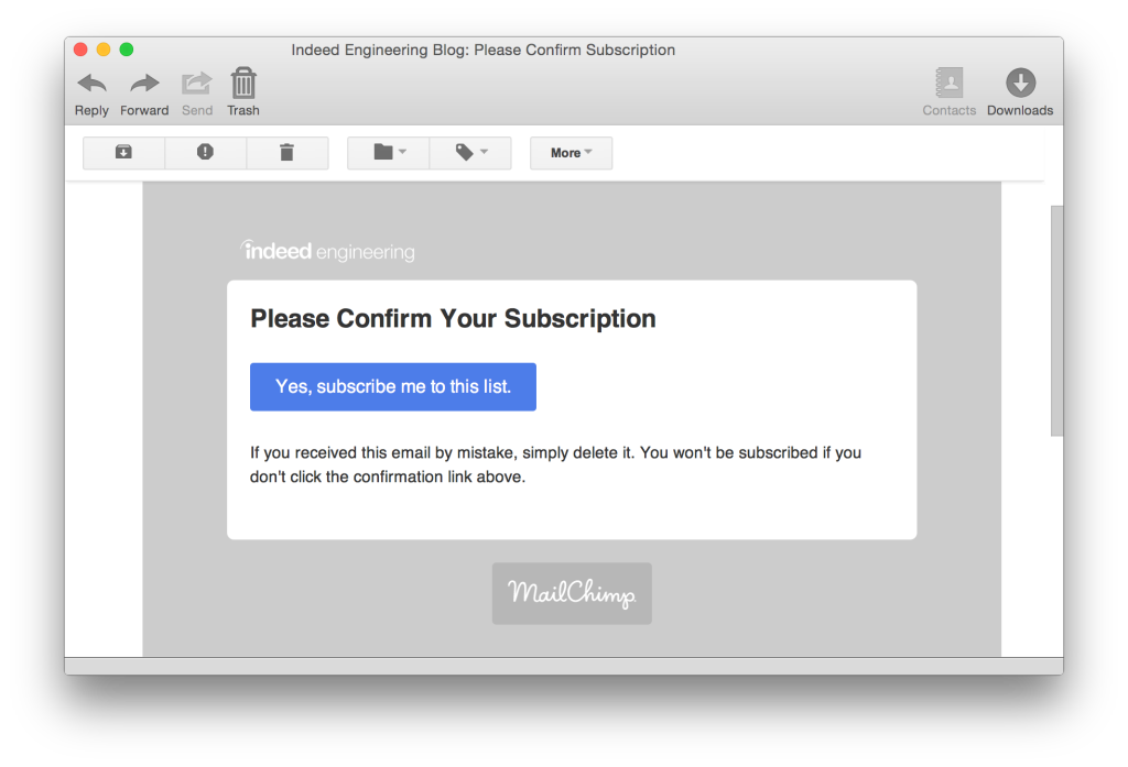Confirm your Subscription - Indeed Engineering Blog